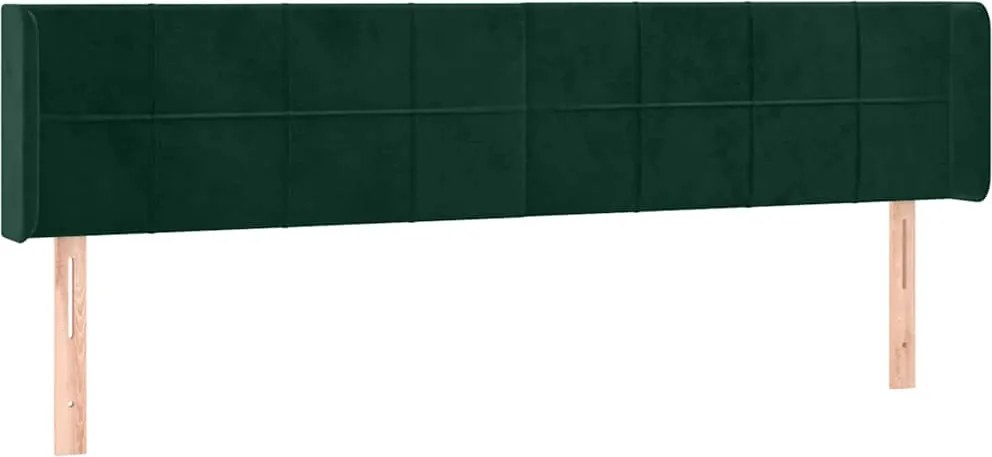 Čelo postele typu ušák tmavě zelená 163x16x78/88 cm samet 3118825
