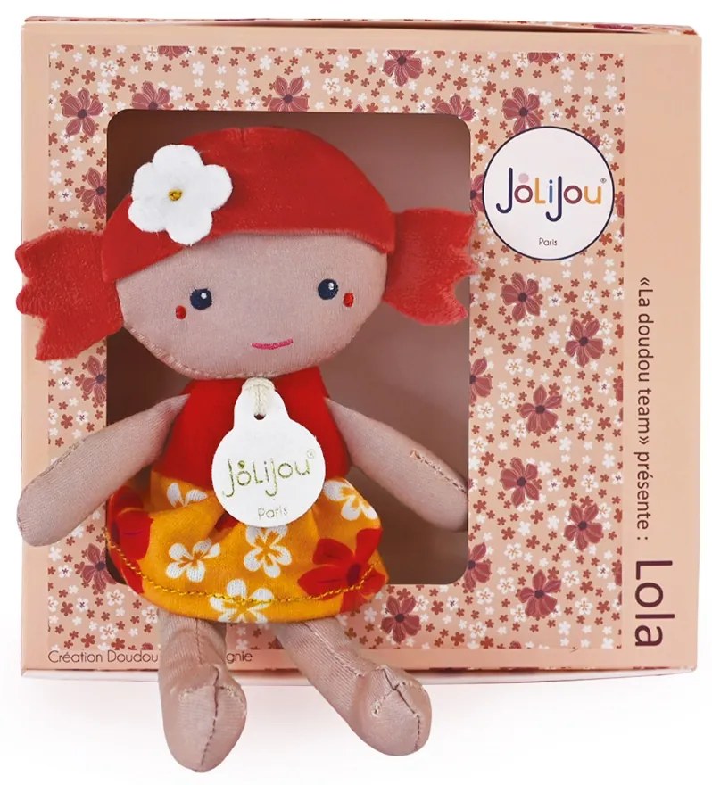 Doudou Jolijou Panenka Lola 16 cm červená