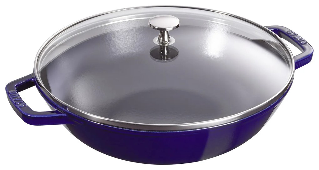 Staub Wok se skleněnou poklicí Ø 30 cm tmavě modrý