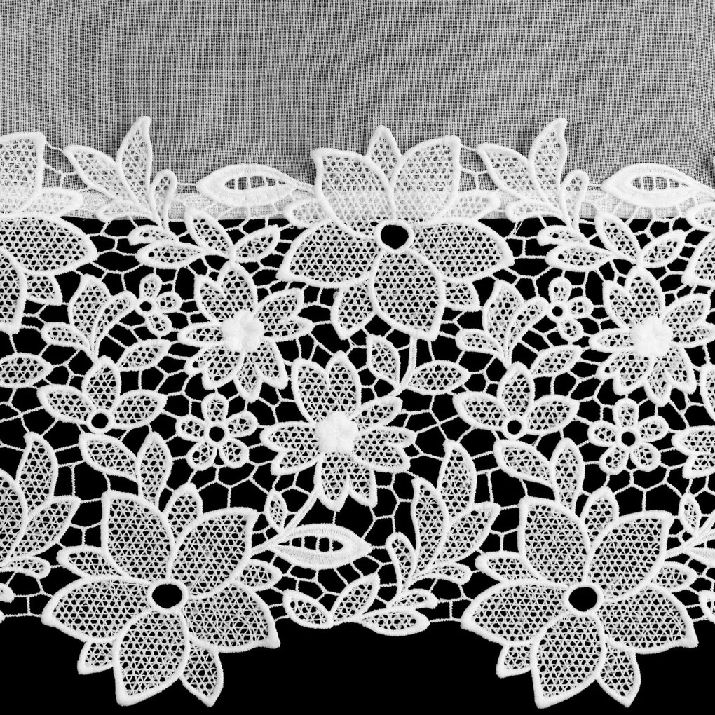 ZÁCLONA NA KROUŽCÍCH ARTEMIDA 350X145 CM BÍLÁ