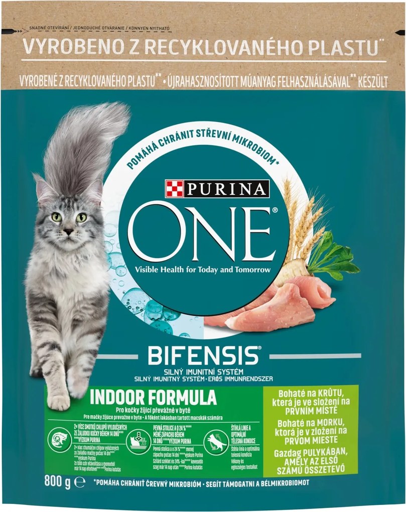 Purina One Granule pro kočky Indoor Bifensis krůta 800 g
