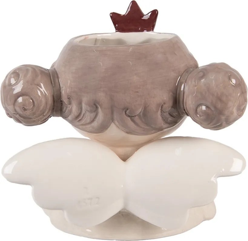 Keramický obal na květináč anděl se srdíčkem ChrisMs - 17*14*17 cm