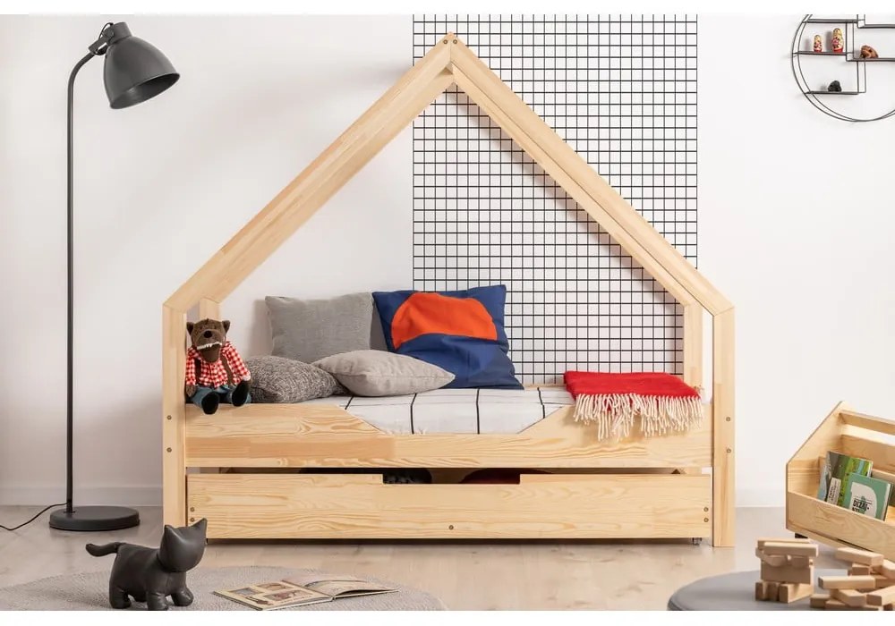Adeko Dětská postel domeček Loca B Velikost postele: 170x100 cm Barva: dekor přírodní dřevo přírodní