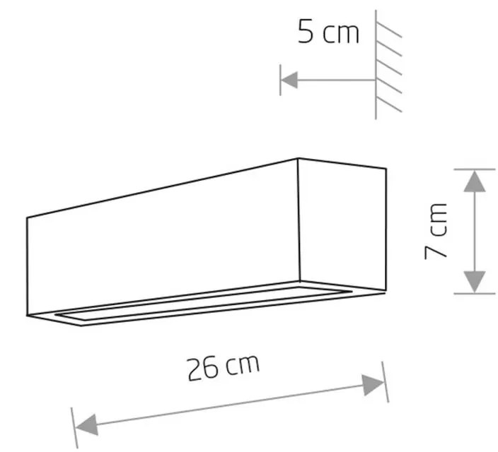 Nástěnné světlo Straight XS, šířka 26 cm, grafit