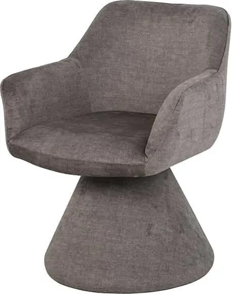 Designová otočná židle Deimena šedý samet