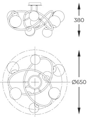 Zuma Line MX4922-8-EBGN - Přisazený lustr NISYRO 8xG9/3,5W/230V černá