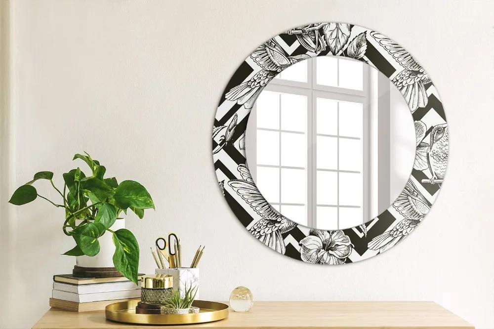Kulaté dekorativní zrcadlo Kolibřík fi 50 cm