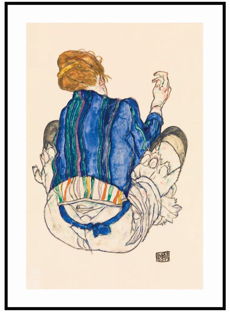 Plakát Egon Schiele - Sedící žena 40 x 50 cm