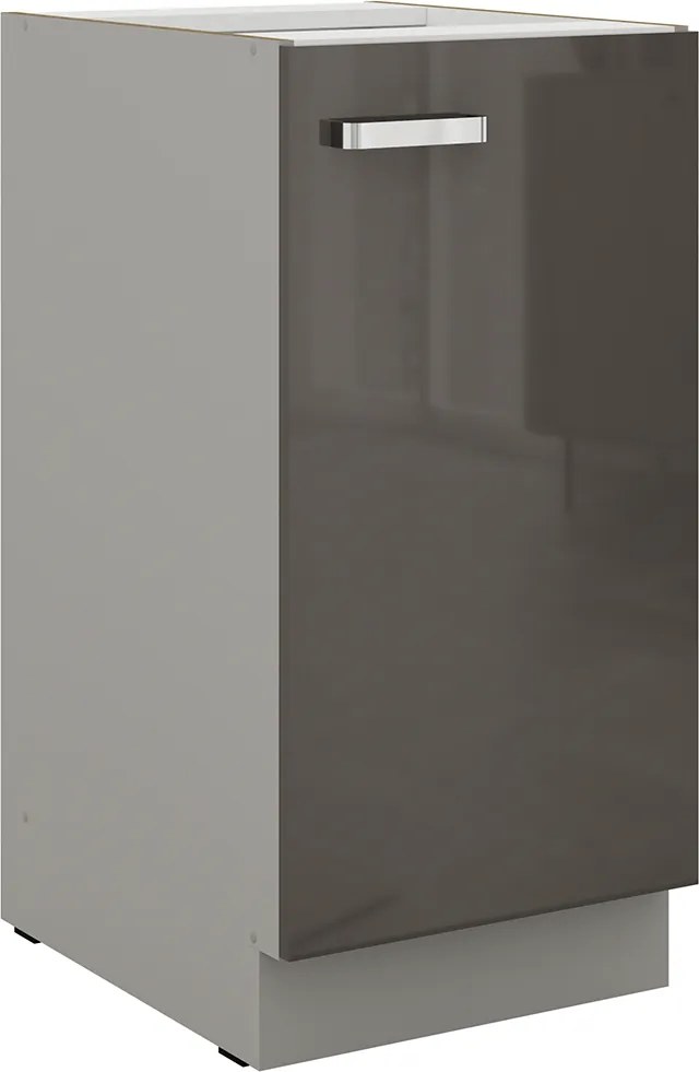 GREY gr | dolní skříňka 40 D 1F policová | 40 cm | světle šedá/tmavě šedá lesk