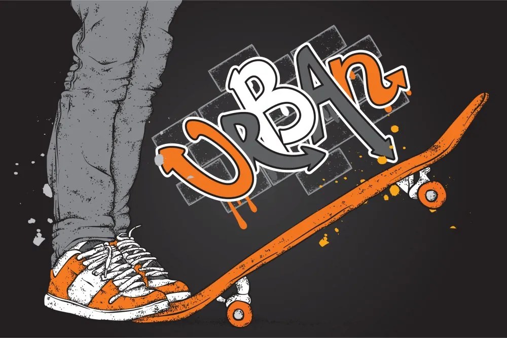 Fototapeta Bruslař A Skateboard Hladký vinyl 104x70.5