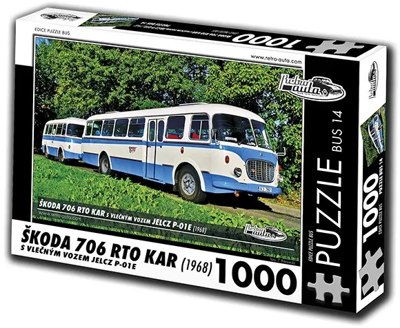 Retro-auta puzzle bus č.14 škoda 706 rto kar (1968) 1000 dílků