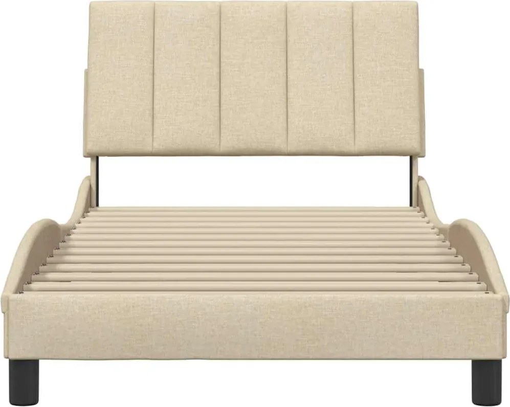 Rám postele bez matrace Hanko krémová 100 x 200 cm textil 3310375