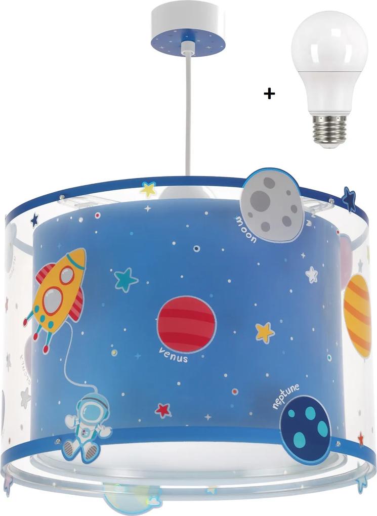 Dalber 41342 PLANETS - Dětské závěsné svítidlo s planetami, fosforeskující + Dárek LED žárovka