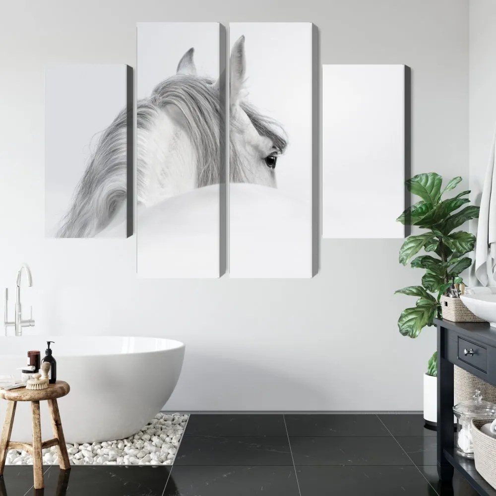 Vícedílný obraz Andaluský Kůň V Mlze Nedostatek Nedostatek Plátno Canvas 200x150