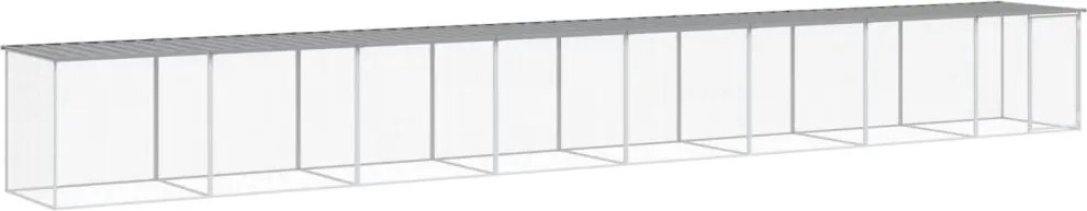 Klec pro kuřata se střechou světle šedá 803 x 98 x 90 cm ocel 3189057