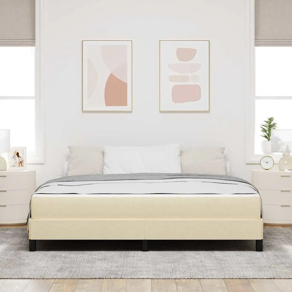 Postel s boxspringem Krémová 180 x 200 cm textil 3398512