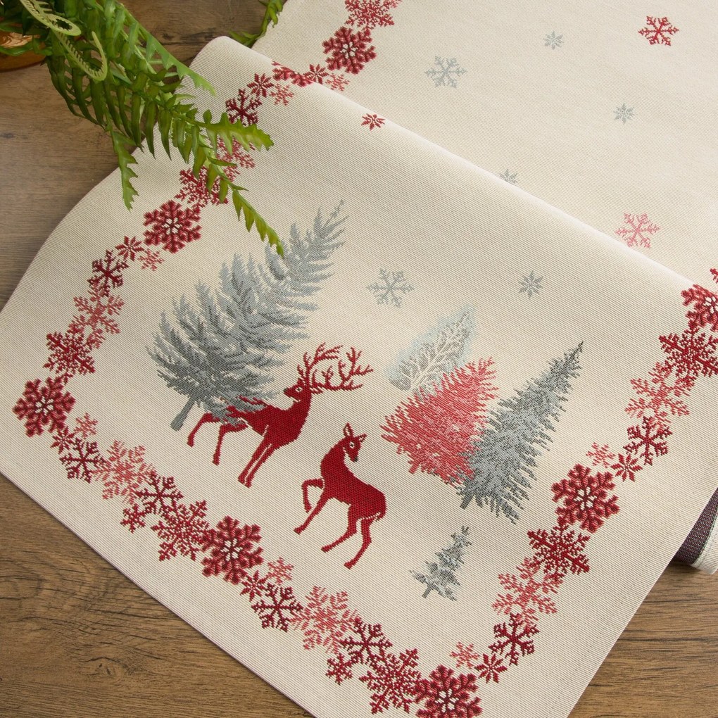 VÁNOČNÍ UBRUS NOEL 45X140 CM VZOROVANÝ