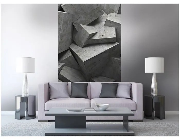 DIMEX | Vliesová fototapeta na zeď 3D betonové kvádry MS-2-0176  | 150 x 250 cm | šedá