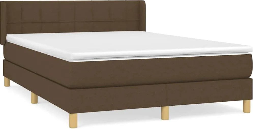 Box spring postel s matrací tmavě hnědá 140x190 cm textil 3130268