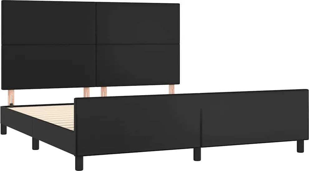 Rám postele s čelem černý 160x200 cm umělá kůže 3125457
