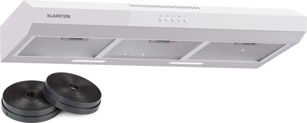 Klarstein Contempo 90, digestoř, 90 cm, podskříňková, 200 m³/h, LED, akryl, nerezavějící ocel