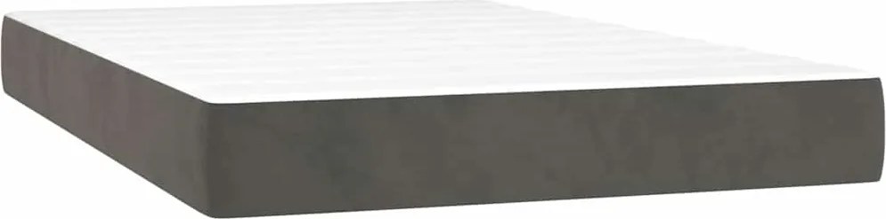 Box spring postel s matrací a LED tmavě šedá 120x200 cm samet 3134394