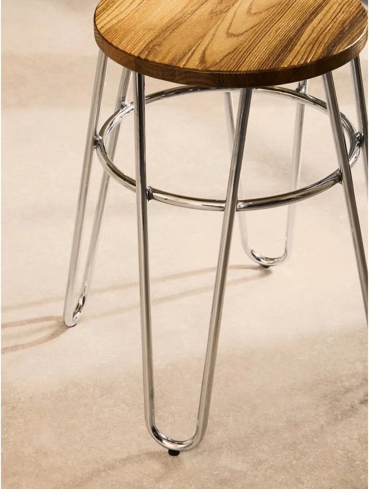 Stolička z jilmového dřeva ve stříbrné barvě/v přírodní barvě District – Premier Housewares