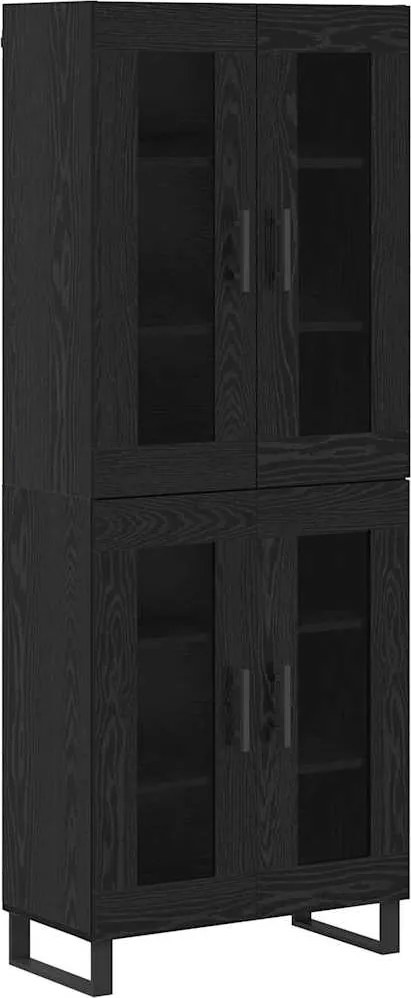 Vysoký bufet 2 ks Černý dub 69,5 x 34 x 180 cm Kompozitní dřevo 3403197