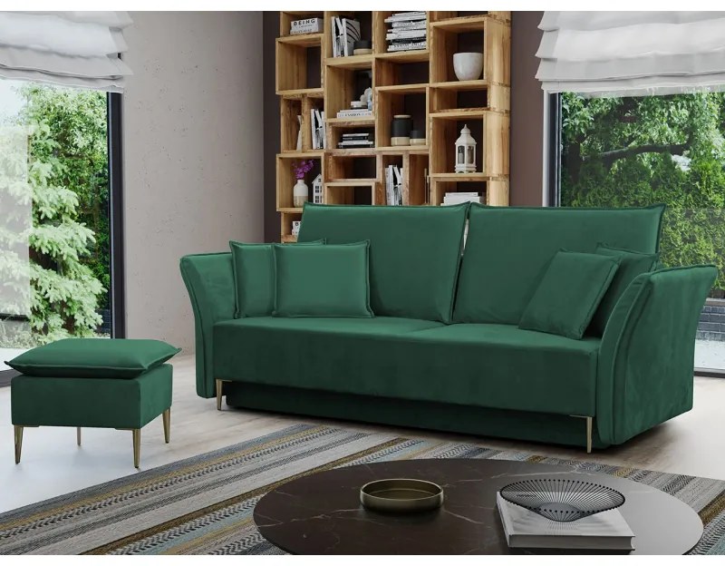 Rozkládací pohovka Bob, Barva: zlatá, Barva nožiček:: zlatá Mirjan24 5903211071829