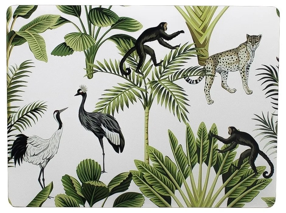 4ks pevné korkové prostírání Jungle white - 30*40*0,4cm