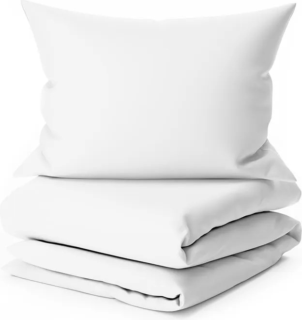 Bílé bavlněné povlečení Standard knoflík
