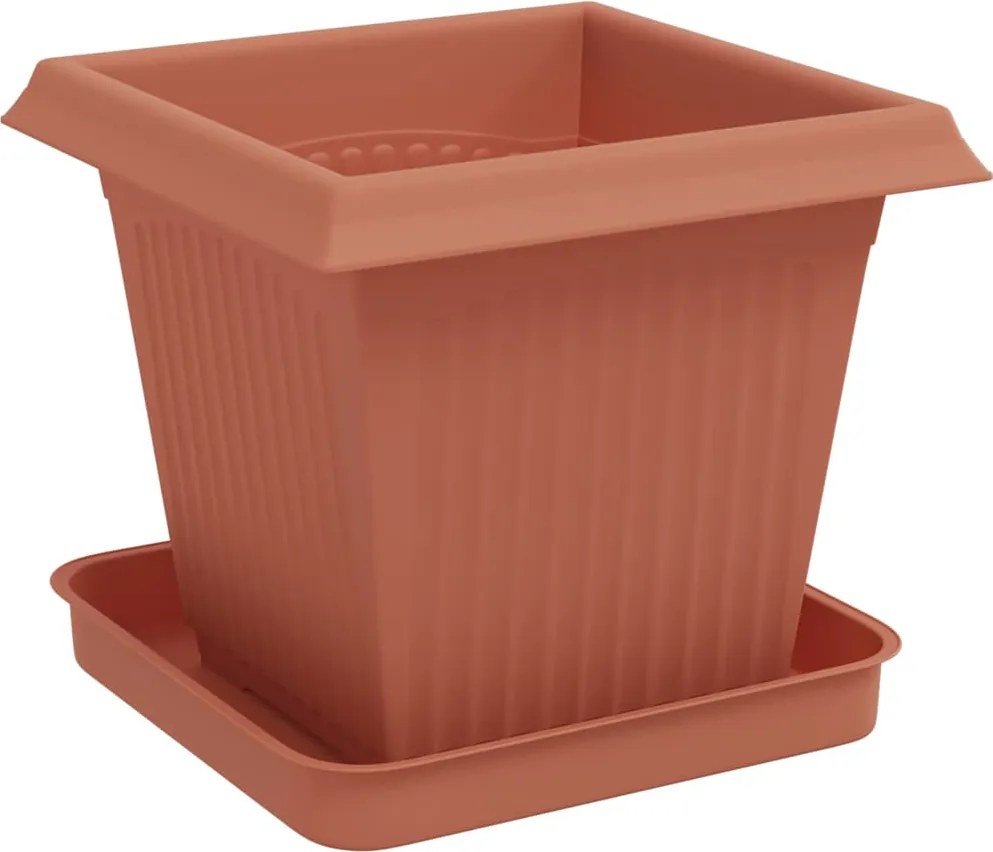 Květináče 24 ks Cihlově červená Plast 3403304