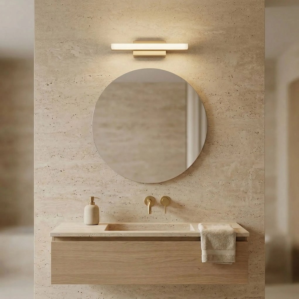 Toolight Toolight, LED nástěnné svítidlo 42cm, 6W, 4000K, 500lm, APP1851-1W, zlatá matná, OSW-66005