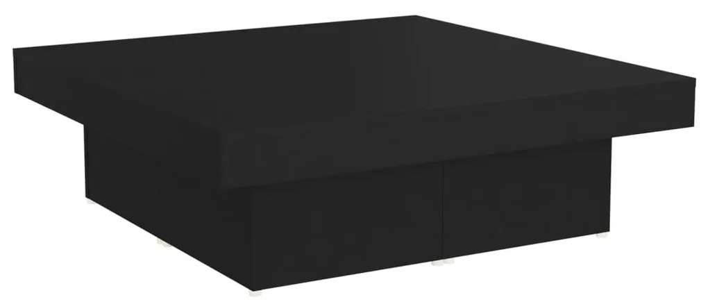 Konferenční stolek černý 90 x 90 x 28 cm dřevotříska - Default Title
