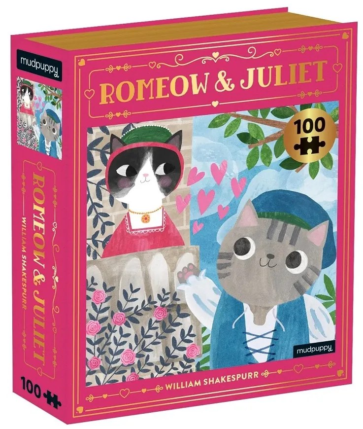 Mudpuppy Puzzle Romeow & Juliet Bookish Cats 100 dílků