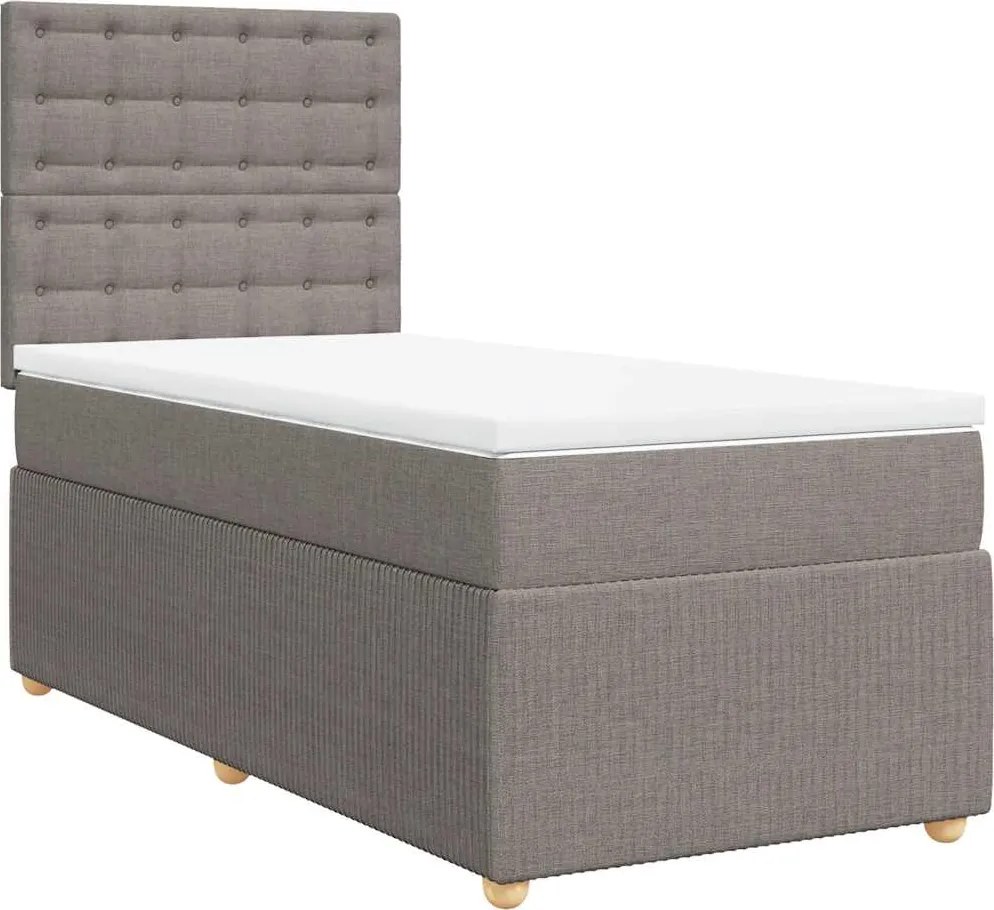 Box spring postel s matrací taupe 90x200 cm textil 3291957
