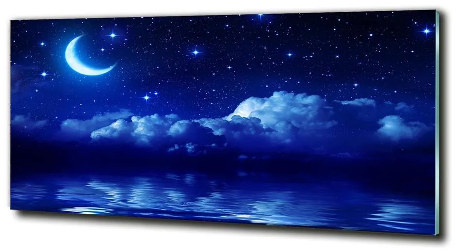Wallmuralia Moderní skleněný obraz z fotografie Noční nebe 125x50 cm