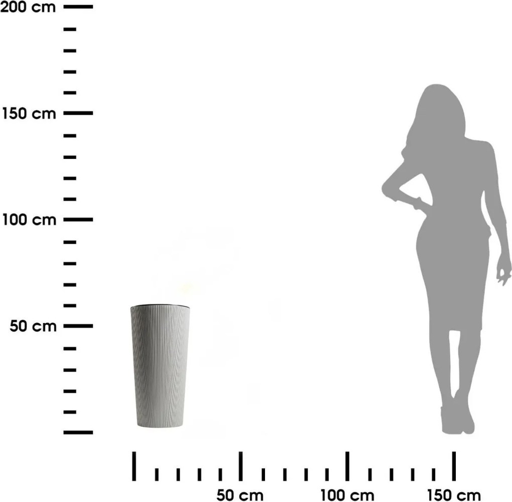 Květináč URBANIKA ECO Wood 57x30 cm šedý