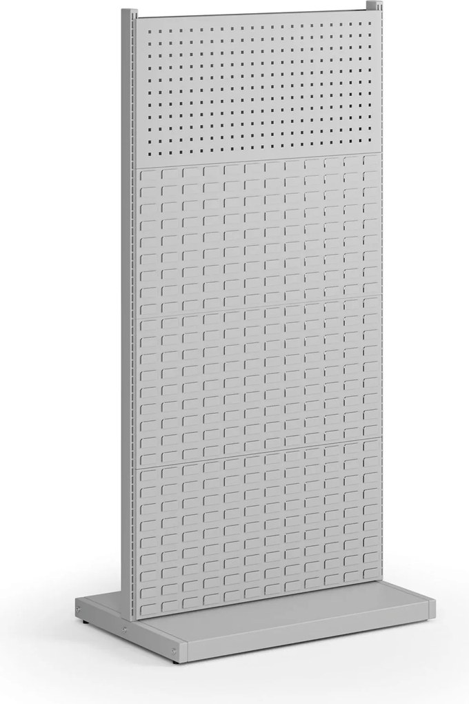 Perforovaný stojan, oboustranný, 2x panel na nářadí, 6x panel na boxy, 960 x 640 x 1964 mm