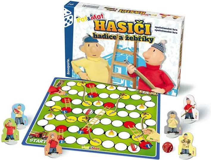 Společenská hra Pat a Mat HASIČI Hadice a žebříky