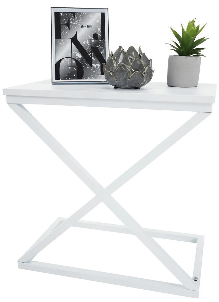 Příruční / noční stolek APIA MDF barva bílá, kov bílý lak
