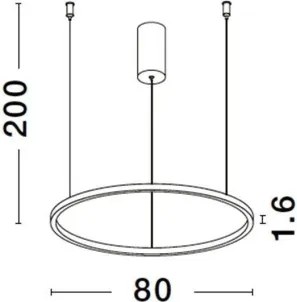 Závěsné LED svítidlo NOVA LUCE TARQUIN 46W 3000K 9345606 stmívatelné Triac