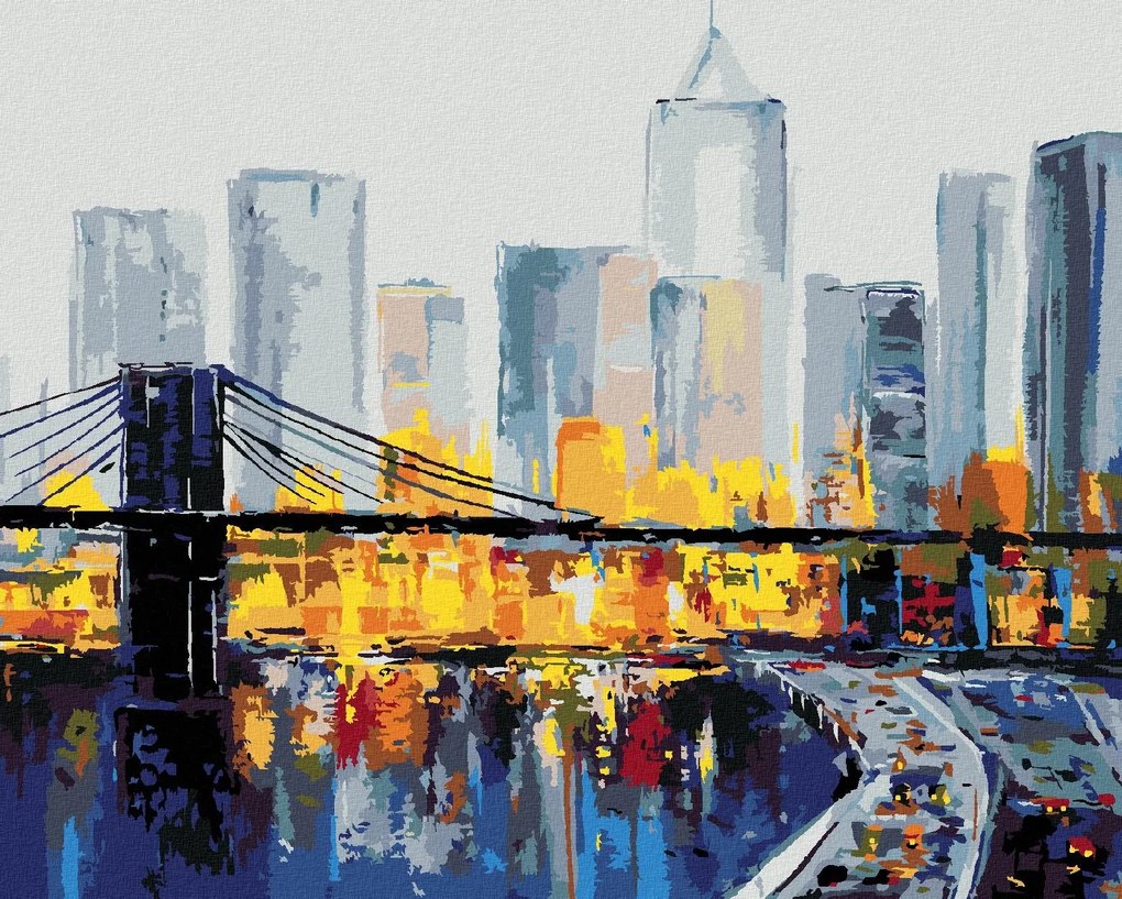 zuty malování podle čísel - rušný new york, 80x100 cm, vypnuté plátno na rám