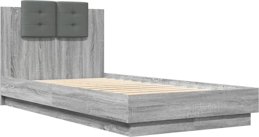 Rám postele s čelem šedý sonoma 75 x 190 cm kompozitní dřevo 3209980