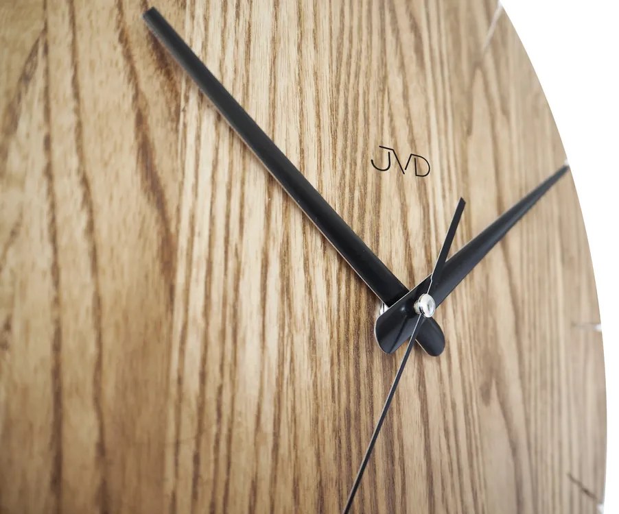 JVD Dřevěné designové tiché netikající kulaté hodiny JVD NS22011/78
