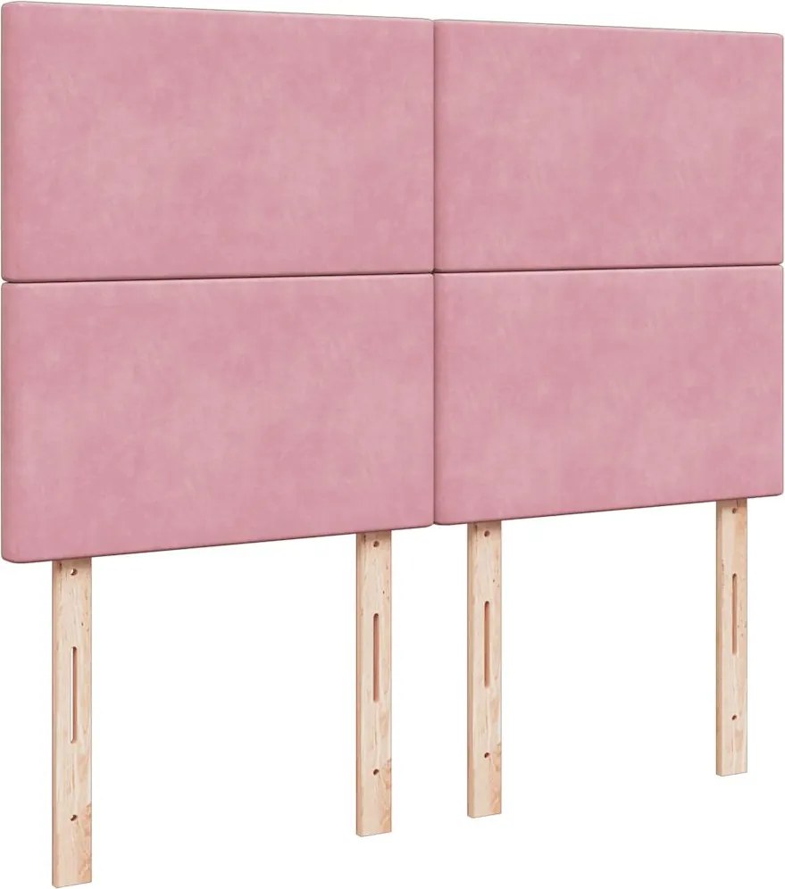 Box spring postel s matrací růžová 140x200 cm samet 3292357