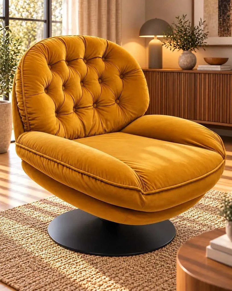 LuxuryForm DESIGN Relaxační otočné křeslo LUNA - medové