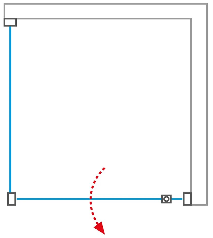 Roltechnik Outlet Sprchový kout obdélník MDO1+MB - otevírací dveře a pevná stěna Varianta: šířka dveří: 100 cm, šířka pevné stěny: 90 cm - (MDO1-100-MB90), Barva profilů a typ výplně: profily: brillant, výplň: transparent