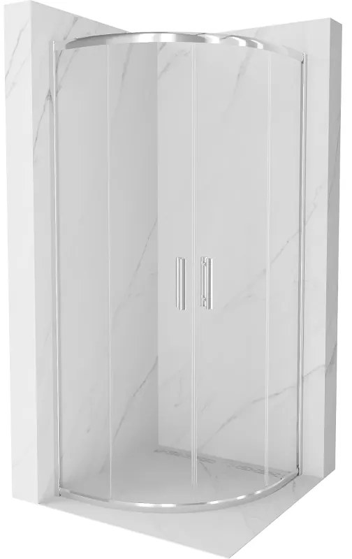 Mexen RIO - Čtvrtkruhový sprchový kout 80x80 cm, čiré sklo-chromový profil, 863-080-080-01-00