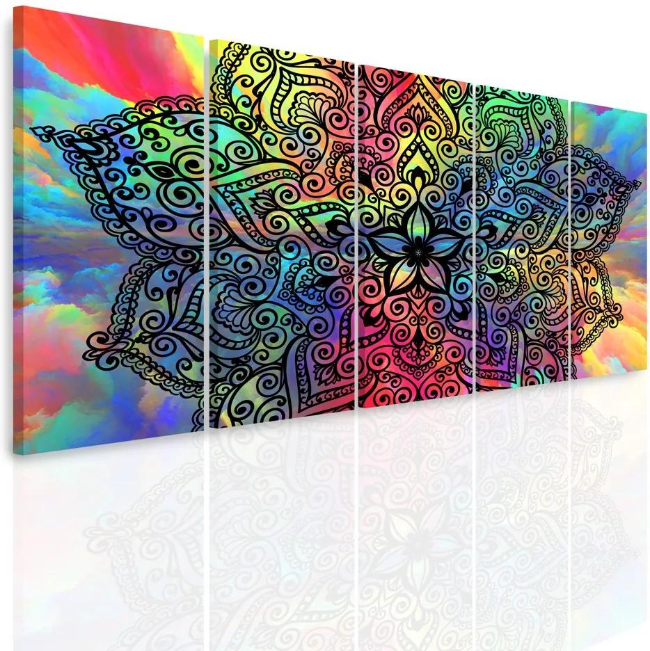 Vícedílný obraz - Mandala na barevných oblacích (150x60 cm) - InSmile ®